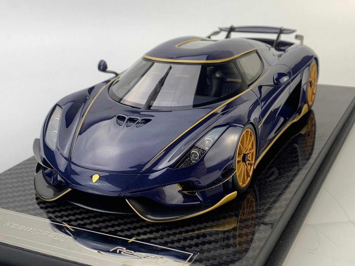 Frontiart 1:18 Koenigsegg Regera blue tinted carbon and gold wheels F0 ...
